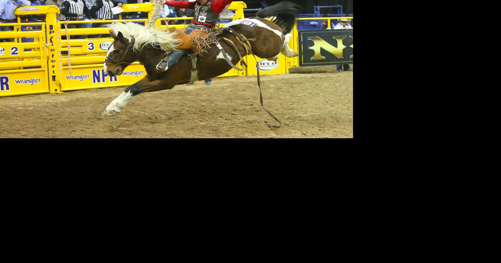 Wyoming cowboy Brody Cress in the world saddle bronc title mix