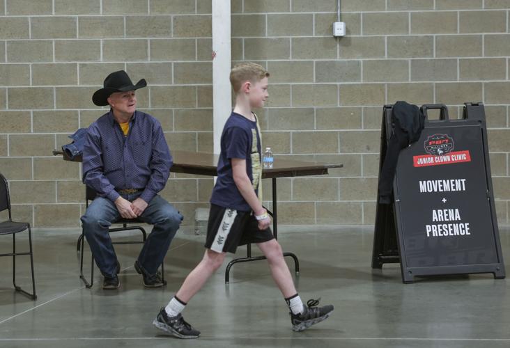 Pro bull riders and Flint Rasmussen host junior clown clinic at Metra