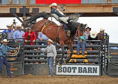 Wyoming cowboy Cole Reiner lights up Darby Xtreme bareback