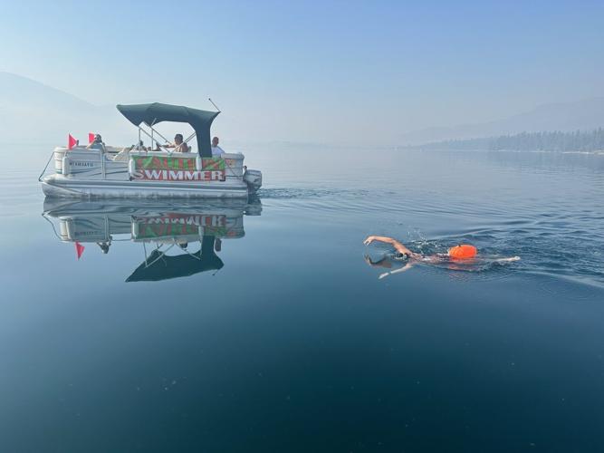 Kalispell woman first to swim Flathead Lake's broadest width