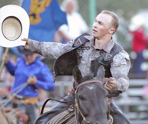 Tyrell J Smith making his final saddle bronc rides at Montana Pro Rodeo ...