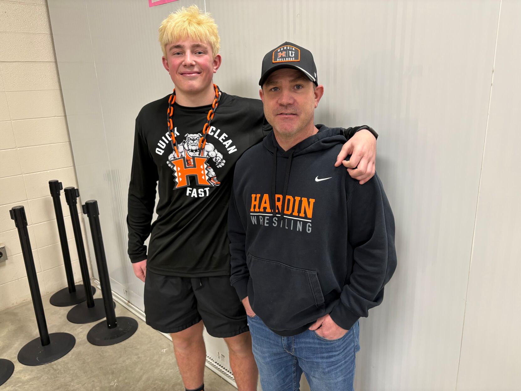 Hardin's Bruno Pallone is a pinning machine for the Bulldogs