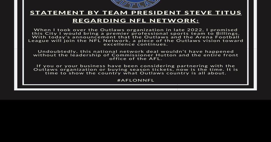 Statement from Billings Outlaws owner Steven Titus