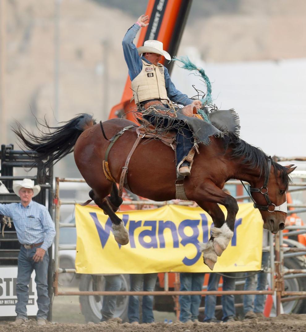 Stanford cowboy Luke Gee working split shift at Yellowstone Round-Up