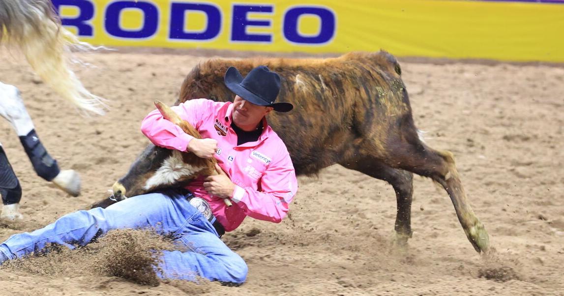 Former MSU steer wrestler Jesse Brown wins round 5 at NFR