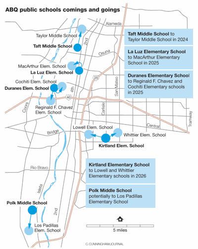 Where, when and how far would students move under APS' right-sizing ...