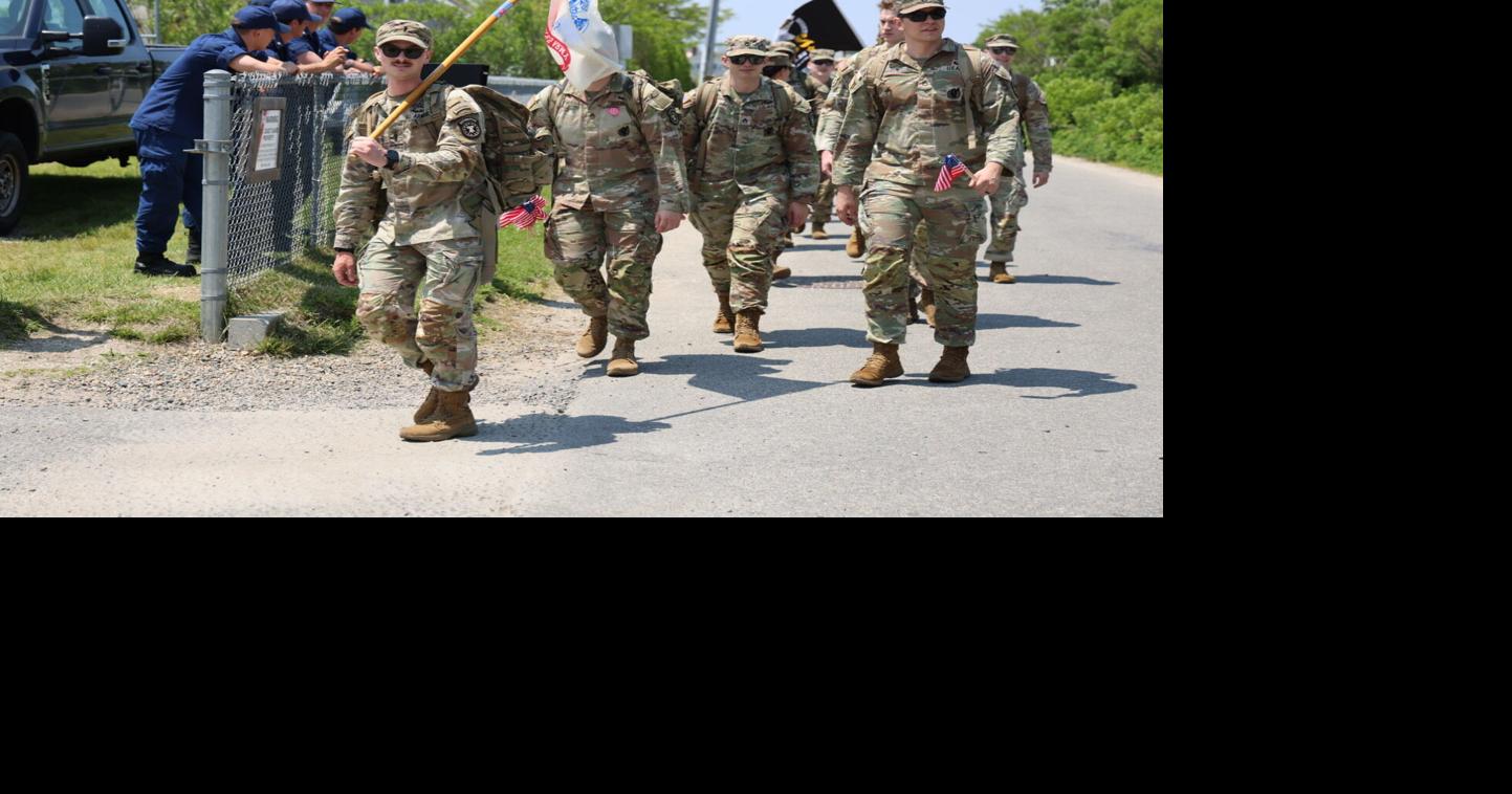 Soldiers "ruck march" through downtown to celebrate U.S. Army's 250th ...