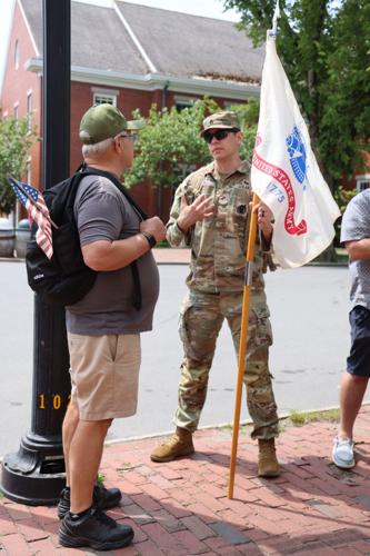 Soldiers "ruck march" through downtown to celebrate U.S. Army's 250th ...