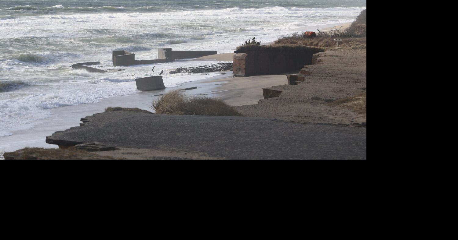 Erosion reveals remnants of former Navy base at Tom Nevers beach | News ...