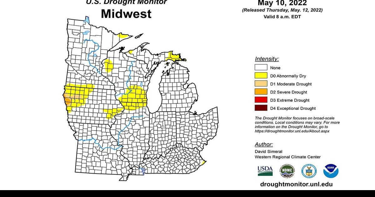 Midwest Drought Monitor - May 2022