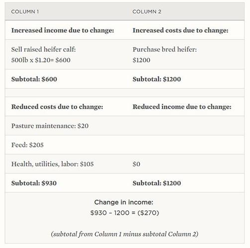 Partial budgeting: Making incremental farm business changes