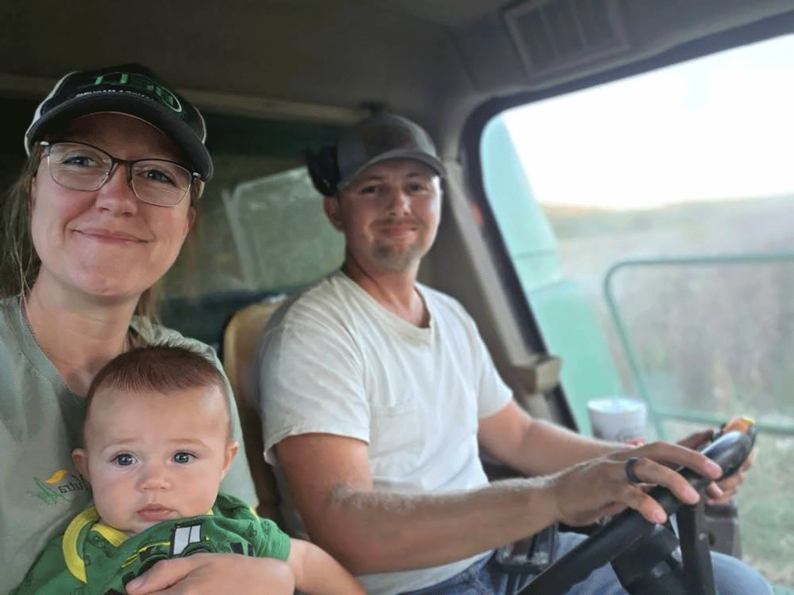Nathan Woehr and his wife, Amber, with baby Stetson