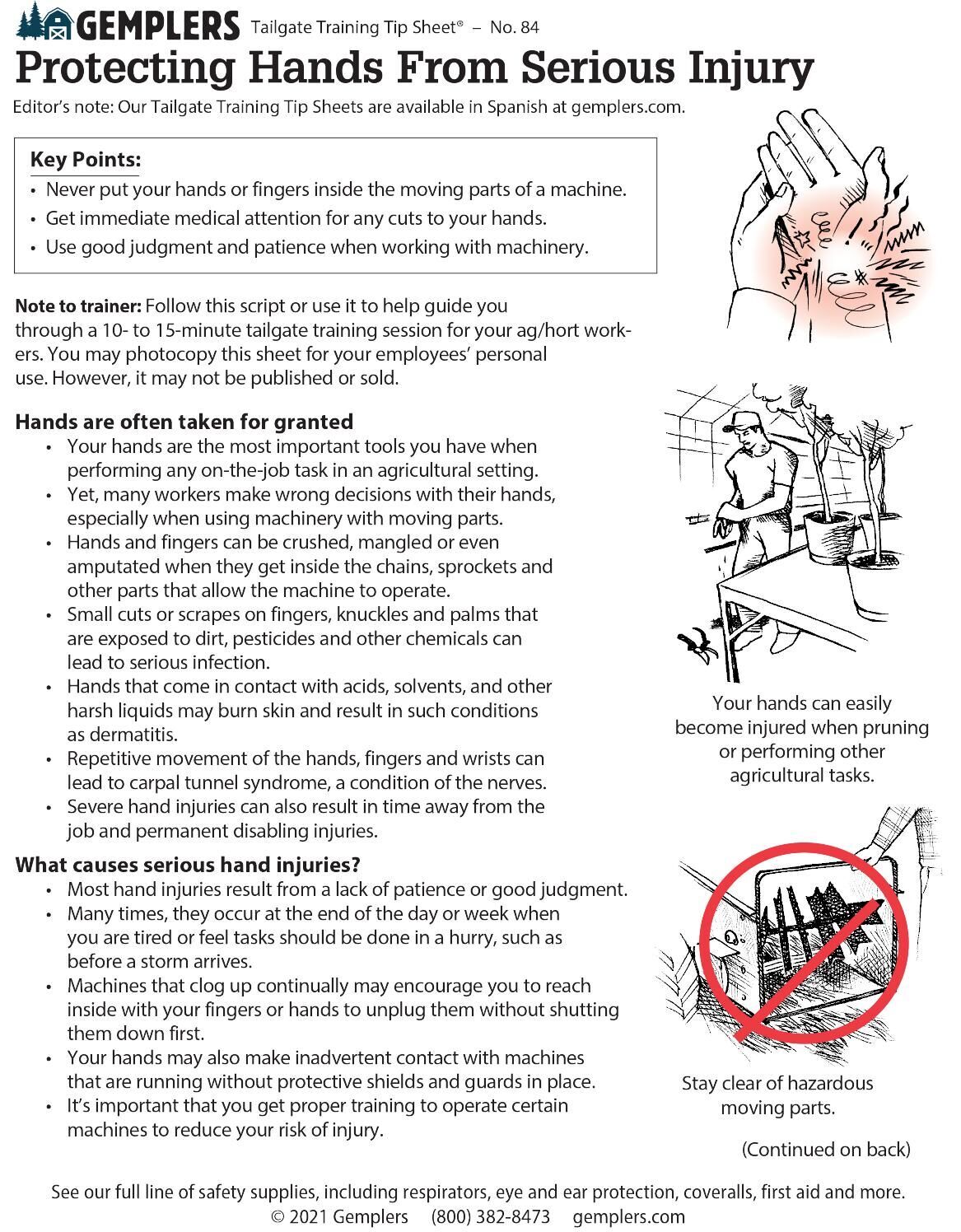 Prevent hand injuries part 1