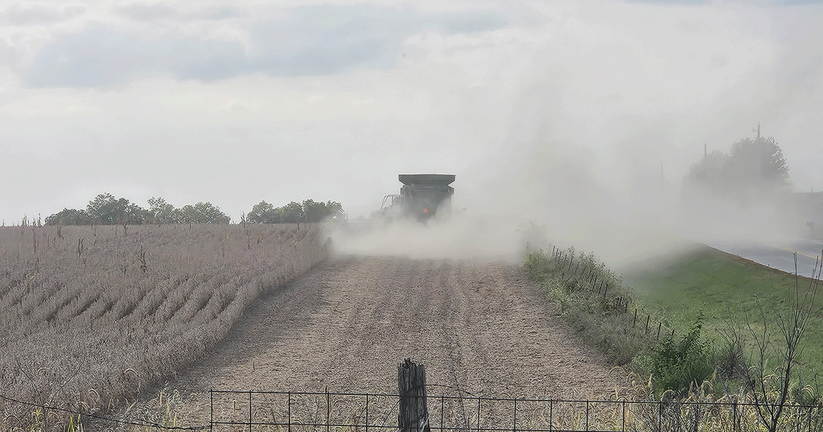 Midwest grain harvest rolls along