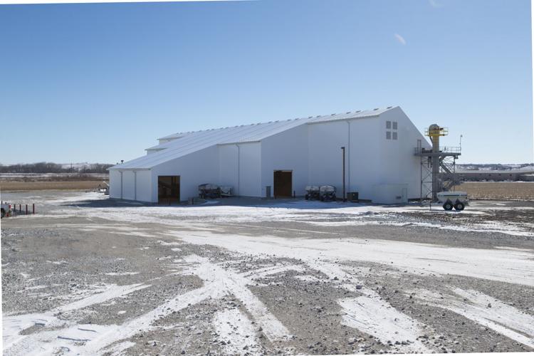 Fabric exterior a good fit for large fertilizer storage building