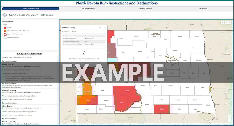 North Dakota streamlines burn map for farmers, residents, visitors