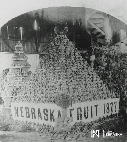Fruit pyramids at Nebraska State Fair