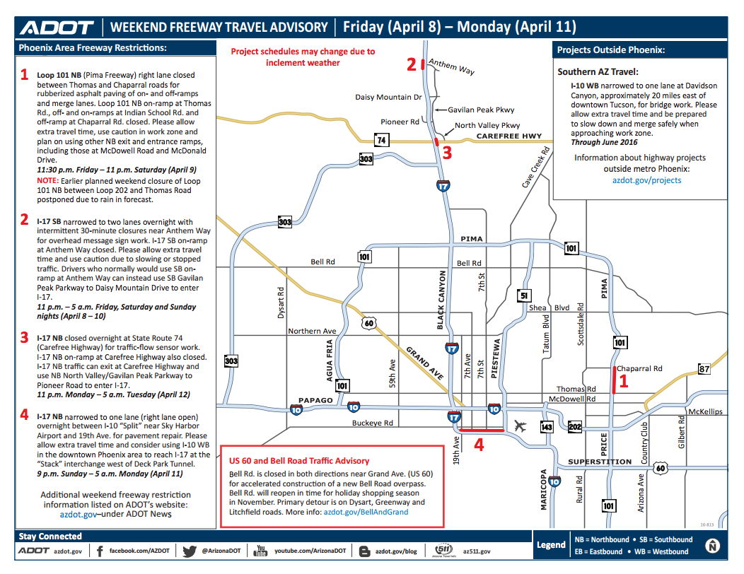ADOT Weekend Freeway Travel Advisory (April 8-11) | | ahwatukee.com