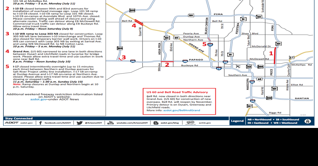 ADOT Weekend Freeway Travel Advisory (July 8-11) | News | ahwatukee.com