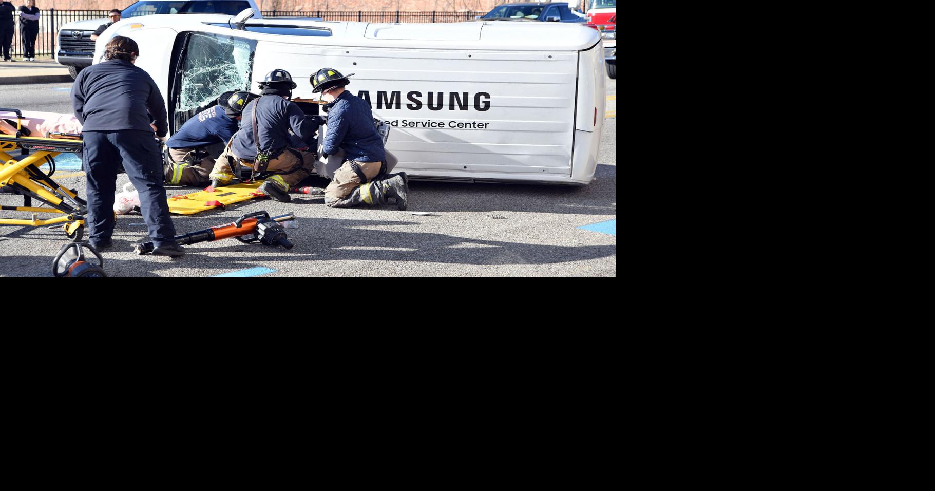 Emergency crews respond to overturned van at Noble and 12th ...