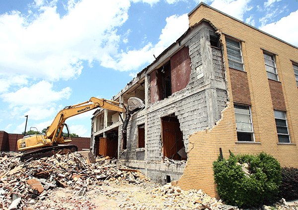 Crews knocking down police building, but memories remain | Local News ...