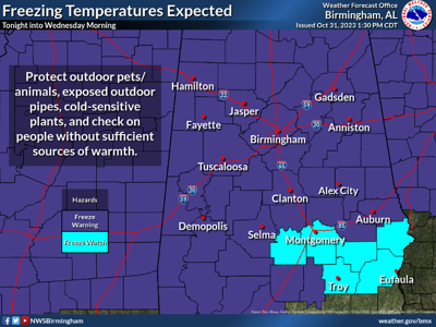 UPDATED: Freezing potential remains through Thursday | Free ...