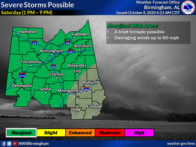 “Spin-up” tornadoes possible Saturday in Calhoun County; heavy rain no ...