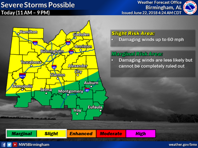 Slight risk of severe thunderstorms today | Anniston | annistonstar.com