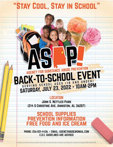 Drug prevention program will host back-to-school event | Anniston ...