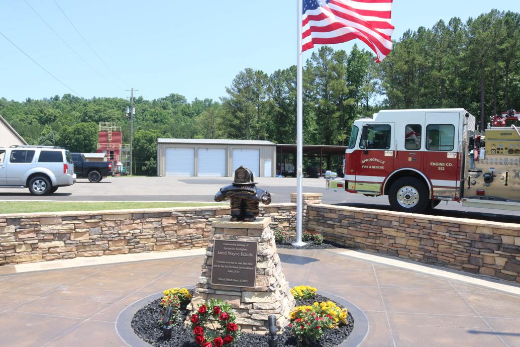 Springville fire department unveils memorial for Jared Echols | The St ...
