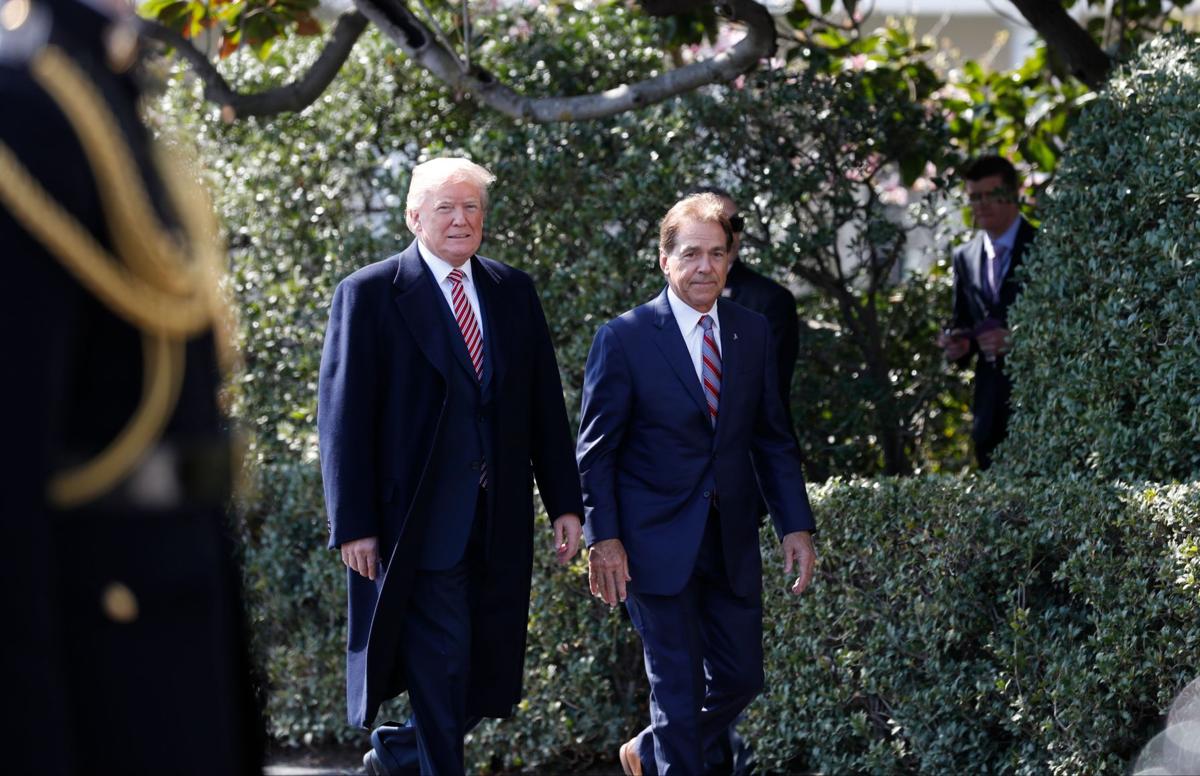 Trump greets national champion Tide at White House | Alabama ...