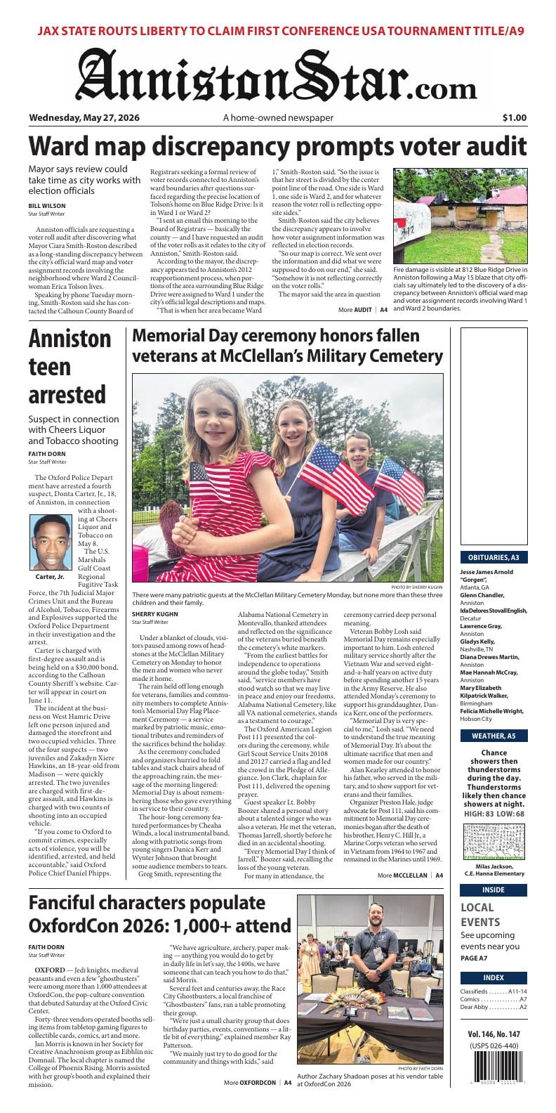 Page A1 | e-Edition | annistonstar.com