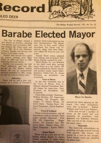 Mellen mayor stepping down after 32 years | Subscriber | apg-wi.com