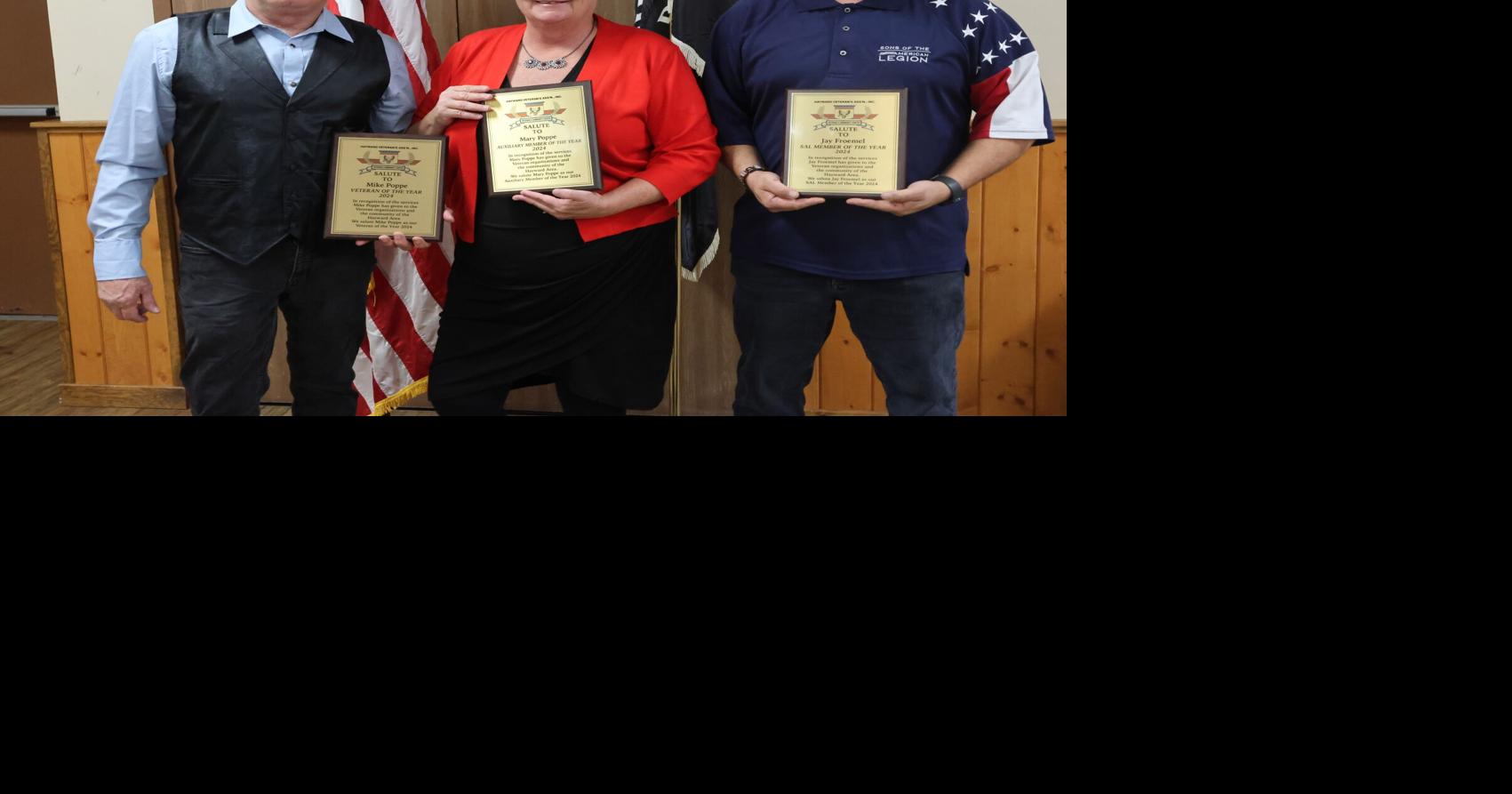 Veterans association honors Poppes, Froemel | Sawyer County Record ...