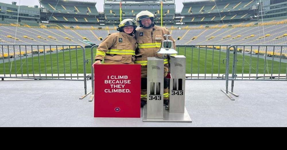 Cameron firefighter and daughter do Memorial Stair Climb at Lambeau ...