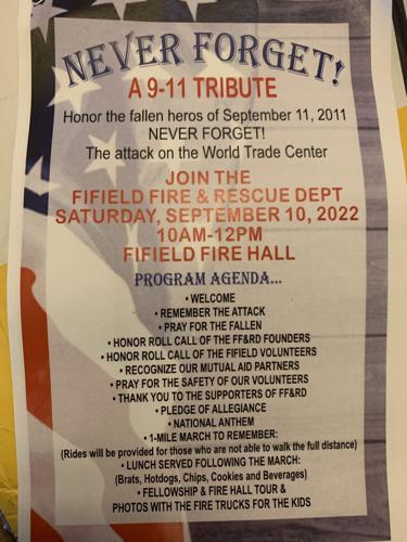 Fifield FD to host Never Forget! 9-11 Tribute as Evers orders flags to ...