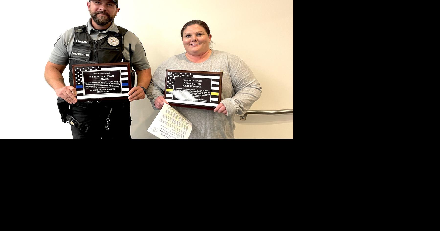County dispatcher, deputy receive Meritorious Service plaques | News ...