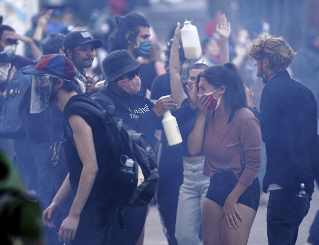 Peaceful Madison protest over Floyd death turns violent | Subscriber ...