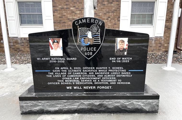 Scheel memorial unveiled at Cameron Police Department | News | apg-wi.com