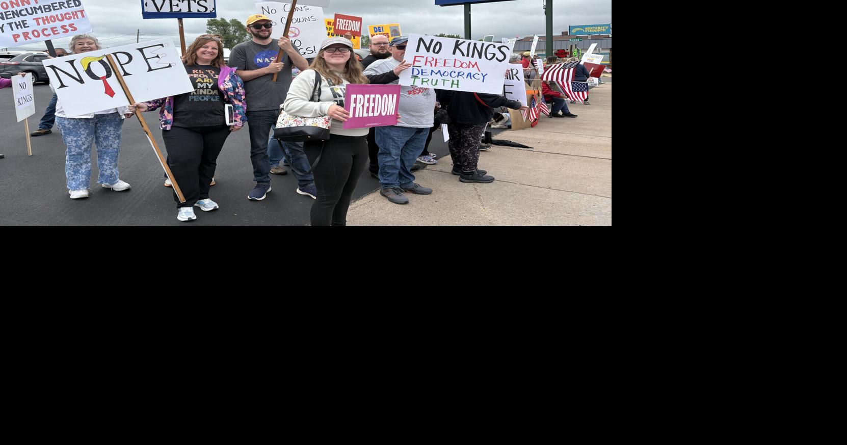 No Kings here: Rice Lake protesters join millions across nation in anti ...