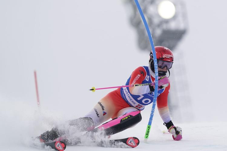Mikaela Shiffrin leads 1st run in a World Cup slalom in sight of 100th ...