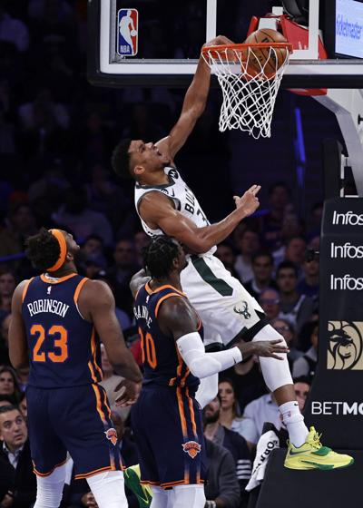 Allen, Bucks hang on after Giannis fouls out to edge Knicks | Price ...