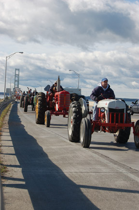 Area men take part in annual tractor drive over Mackinac Bridge | Local ...