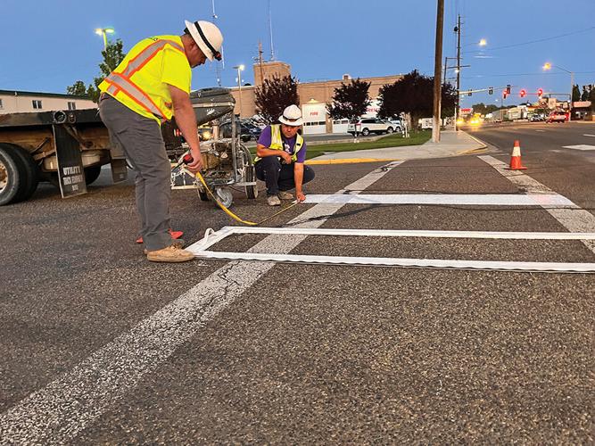 Crews working on crosswalks | Local News | argusobserver.com
