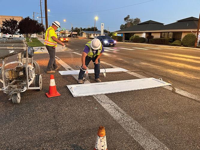 Crews working on crosswalks | Local News | argusobserver.com