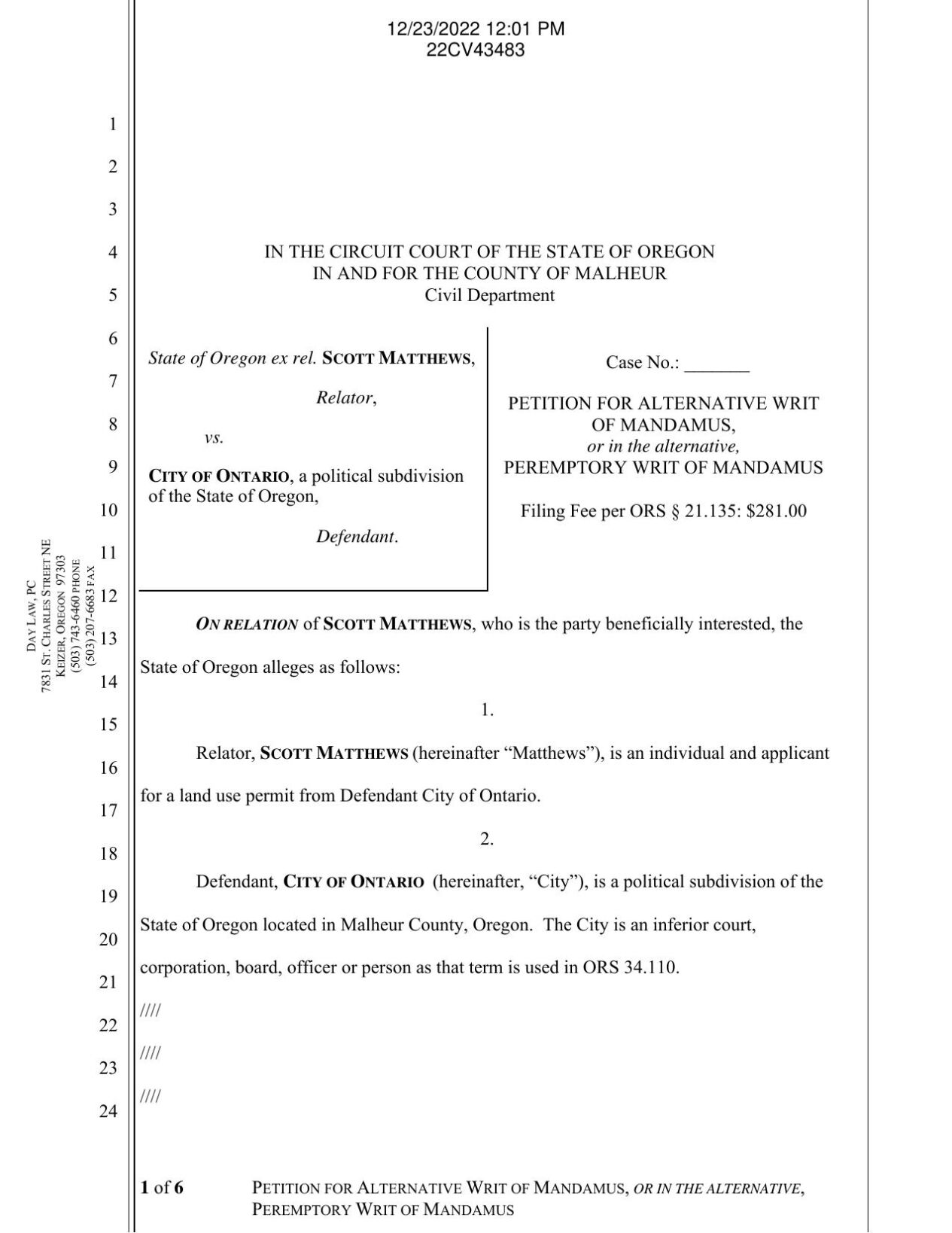 Scott Matthews writ of mandamus | | argusobserver.com