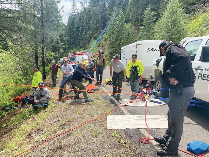 Responders deploy highline rope rescue for man who crashed into steep ...