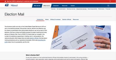 U.S. postal service launches new election mail website | Valley Life ...