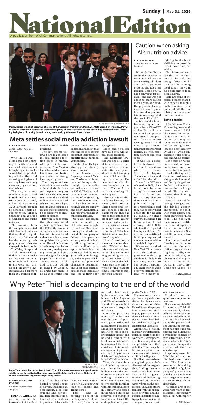 Page A1 | National Edition | argusobserver.com