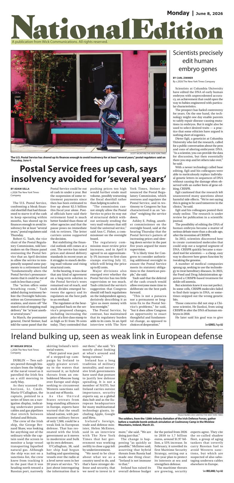 Page A1 | National Edition | argusobserver.com